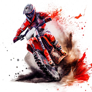 Red Motocross, High Quality Dirt Bike Png Bundle, Set of 10, Instant ...