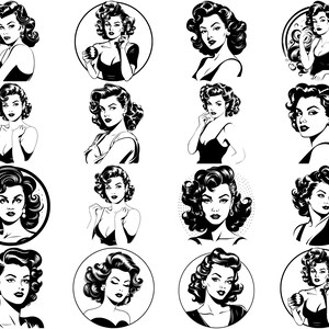 100+ Pinup Girl SVG Bundle, Instant Digital Download, PNG, SVG Cut ...