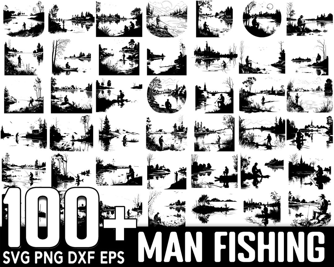 100+ Man Fishing SVG Bundle, Instant Digital Download, PNG, SVG Cut ...