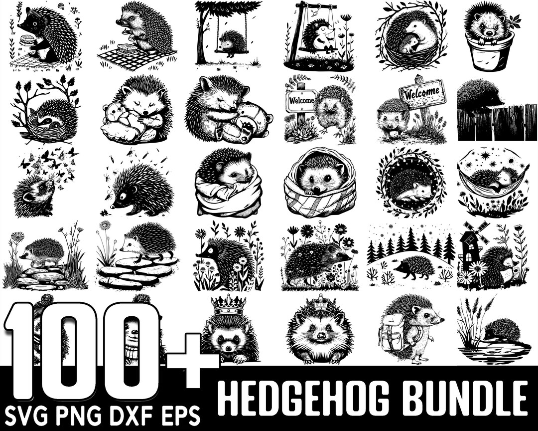 Hedge Hog SVG Bundle,instant Digital Download, PNG, SVG Cut Files - Etsy