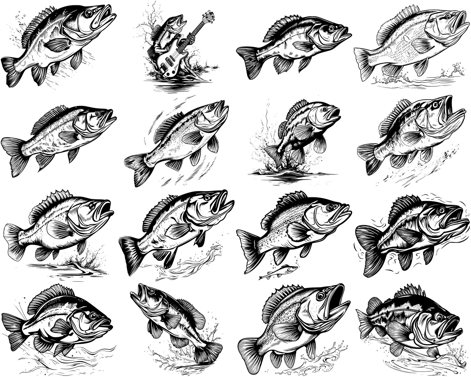 100+ Bass Fishing SVG Bundle, Instant Digital Download, PNG, SVG Cut ...