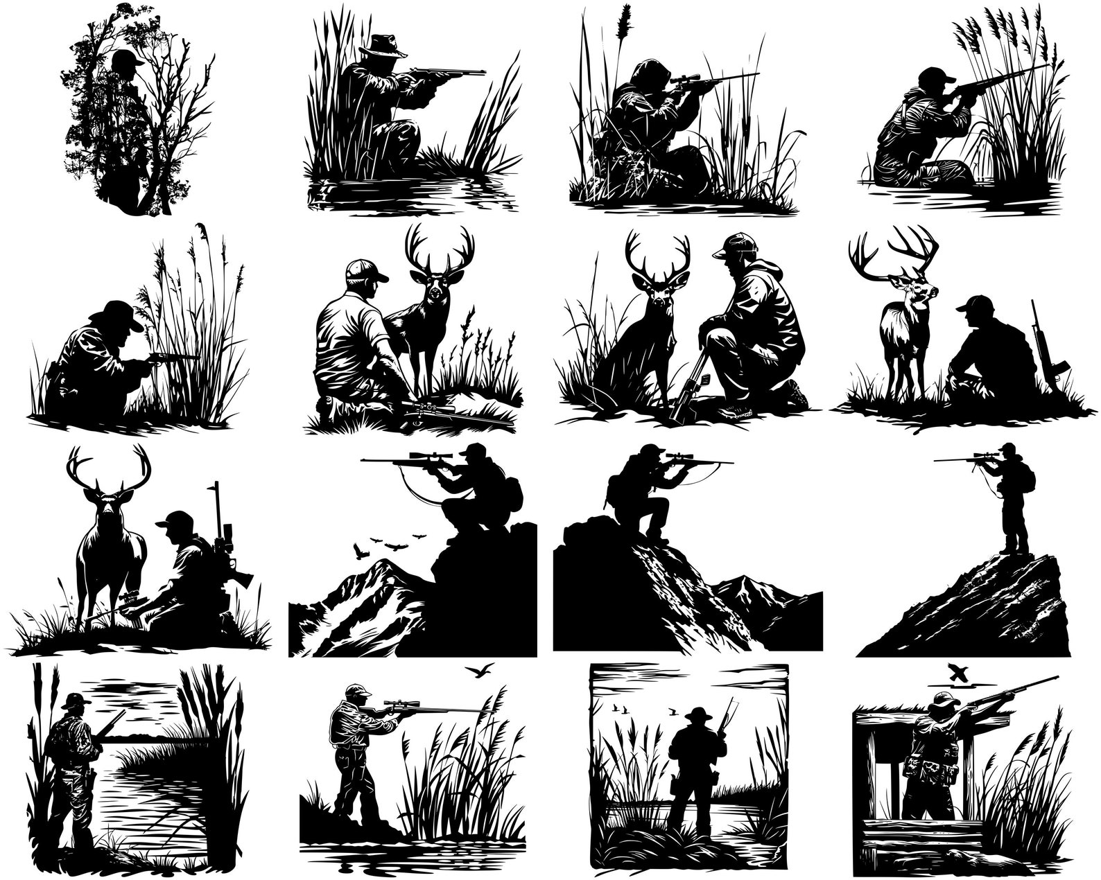 100+ Hunting Scene SVG Bundle, Instant Digital Download, PNG, SVG Cut ...