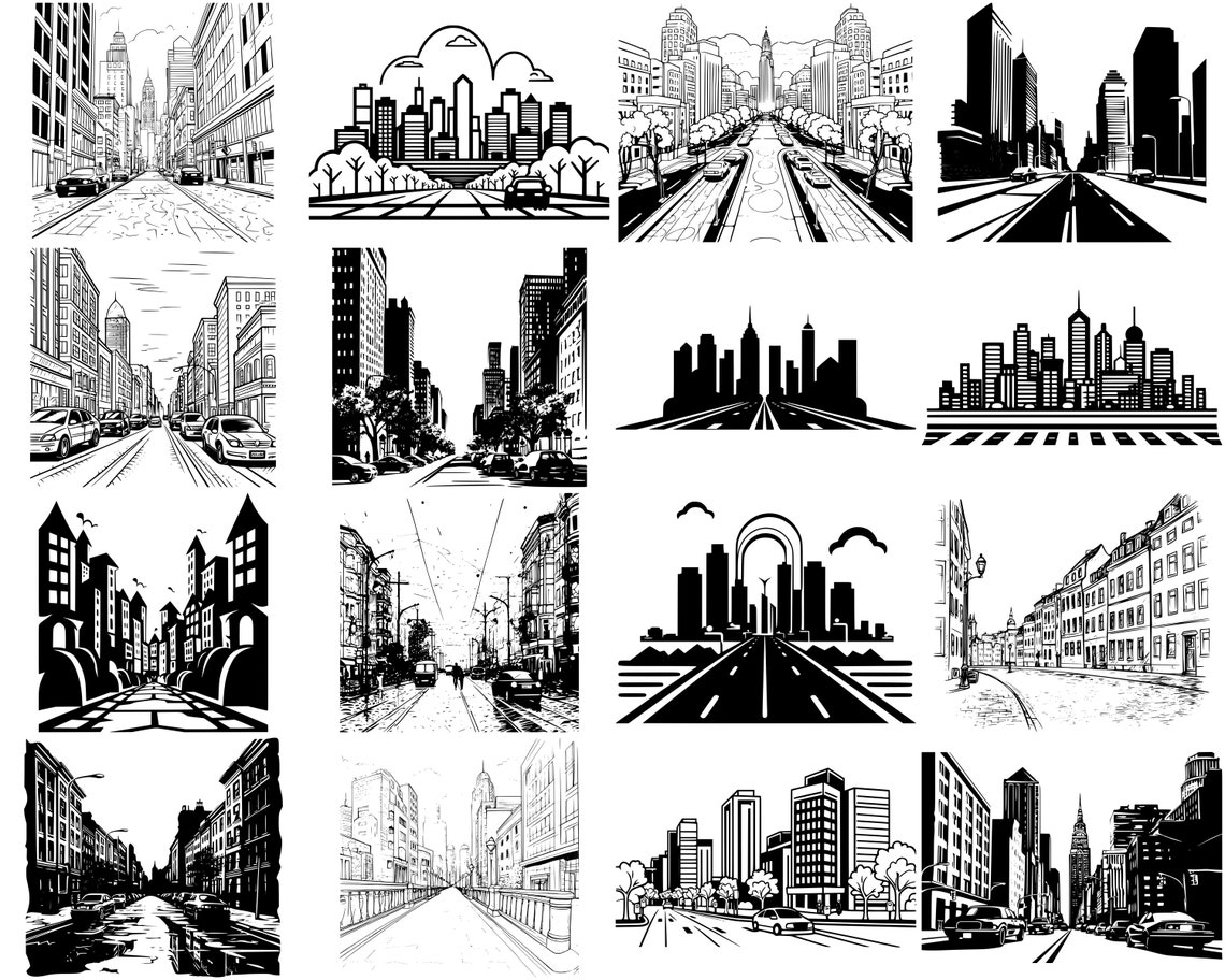 100+ City Street SVG Bundle,instant Digital Download, PNG, SVG Cut ...