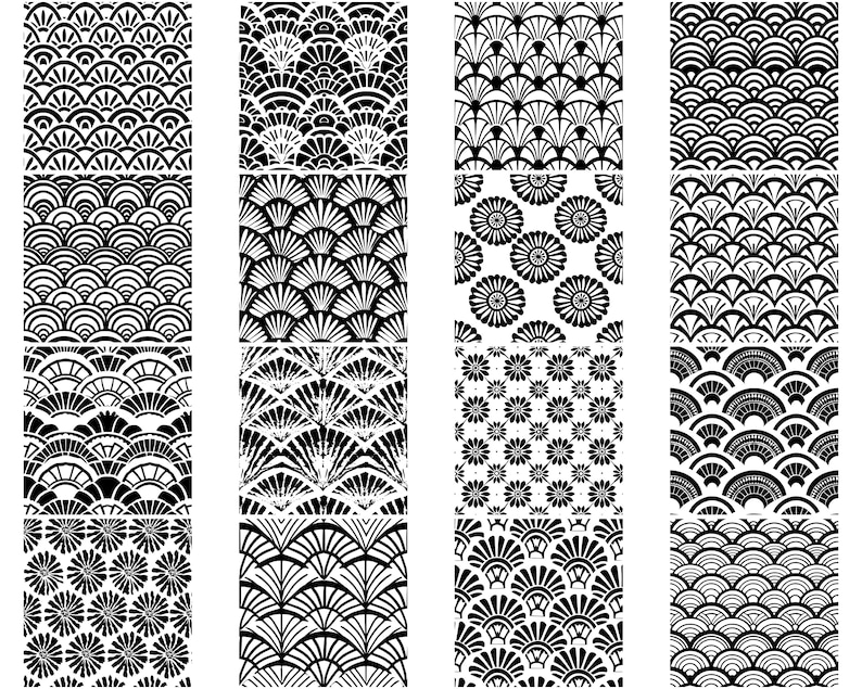 100+ Japanese Shibori Seamless Pattern SVG Bundle, Instant Digital ...
