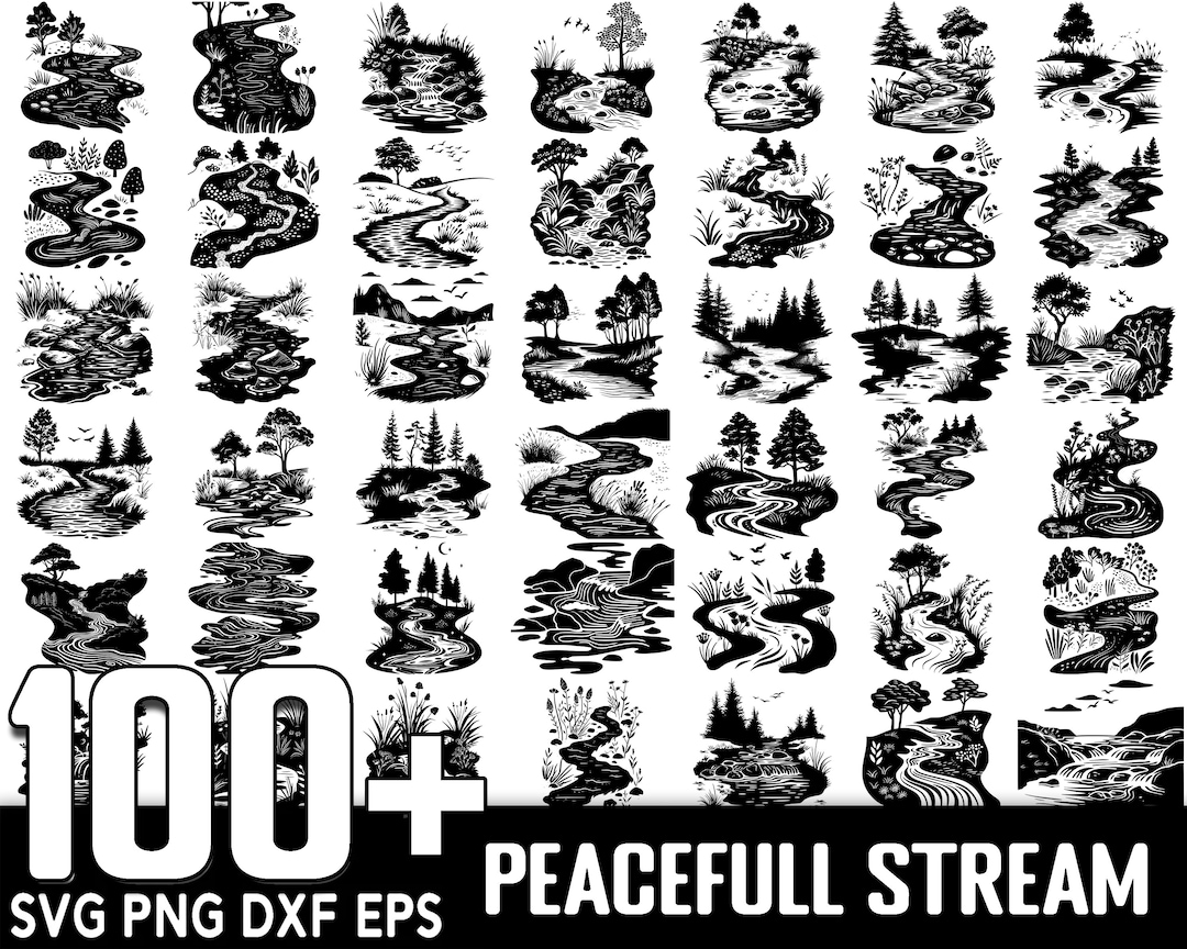 100+ Peaceful Stream SVG Bundle, Instant Digital Download, PNG, SVG Cut ...