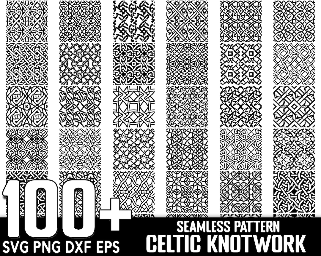 100+ Celtic Knotwork Seamless Pattern SVG Bundle, Instant Digital ...