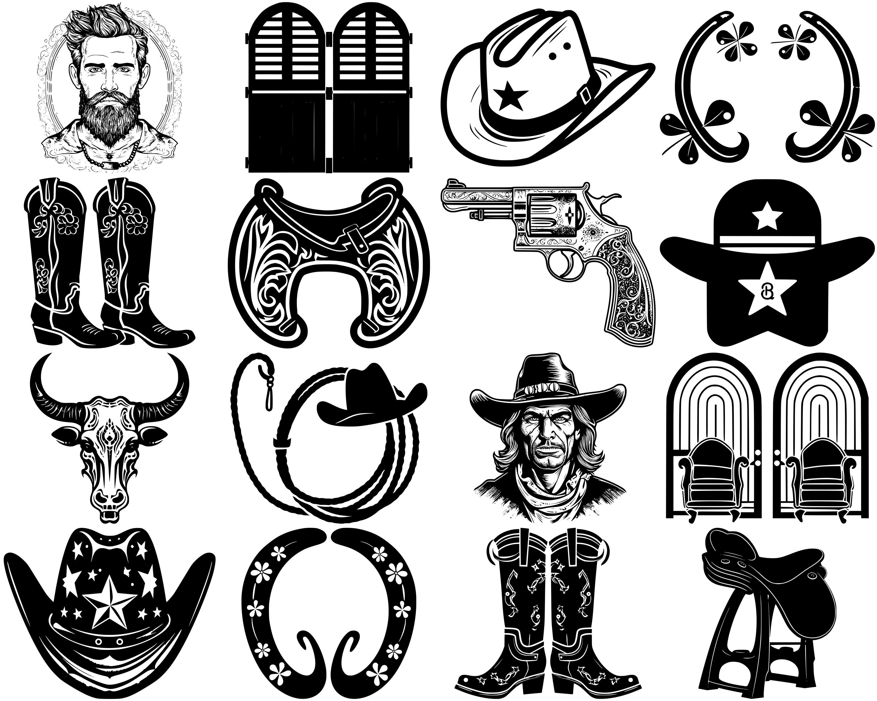 Western Elements SVG Bundle,instant Digital Download, PNG, SVG Cut ...