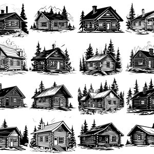 100+ Rustic Wooden Cabin SVG Bundle, Instant Digital Download, PNG, SVG ...