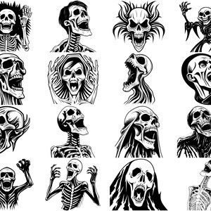 100+ Scream Skeleton SVG Bundle, Instant Digital Download, PNG, SVG Cut ...