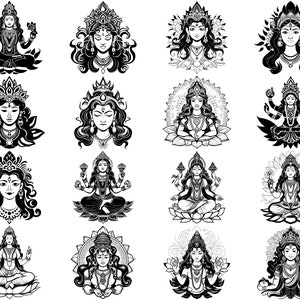 100+ Goddess Laxmi SVG Bundle, Instant Digital Download, PNG, SVG Cut ...
