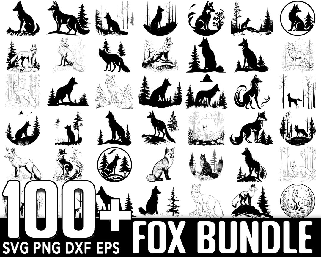 100+ Fox in Forest SVG Bundle, Instant Digital Download, PNG, SVG Cut ...