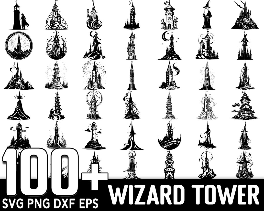 100+ Wizard Tower SVG Bundle,instant Digital Download, PNG, SVG Cut ...