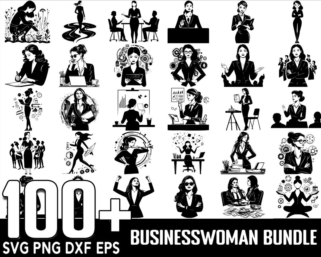 100+ Business Woman SVG Bundle, Instant Digital Download, PNG, SVG Cut ...