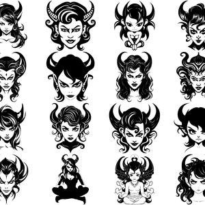 100+ Demon Girl SVG Bundle, Instant Digital Download, PNG, SVG Cut ...
