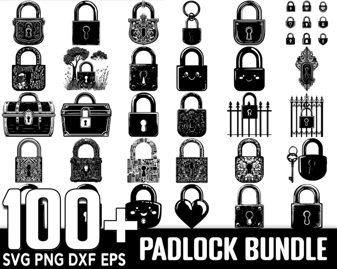 100+ Padlock SVG Bundle, Instant Digital Download, PNG, SVG Cut Files ...
