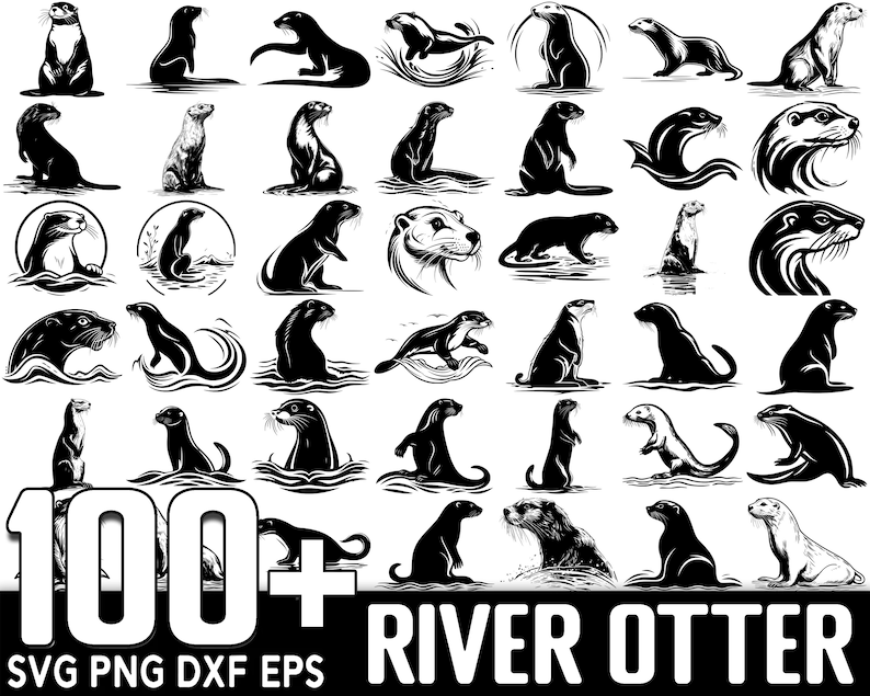 100+ River Otter SVG Bundle, Instant Digital Download, PNG, SVG Cut ...