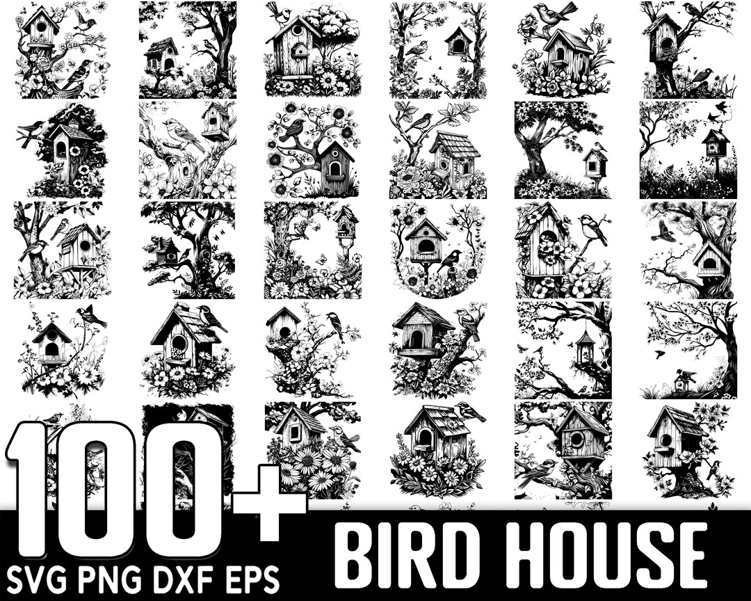100+ Birdhouse SVG Bundle, Instant Digital Download, PNG, SVG Cut Files ...
