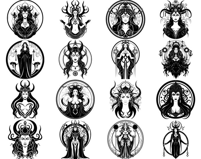 Hecate Goddess SVG PNG Designs | Witchcraft Digital Clipart | Mystical ...
