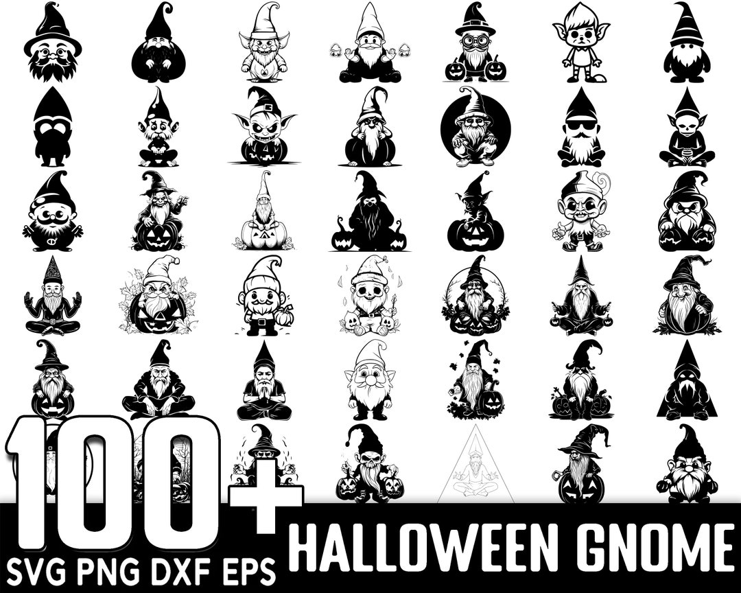 100 Halloween Gnome SVG Bundle, Instant Digital Download, PNG, SVG Cut ...