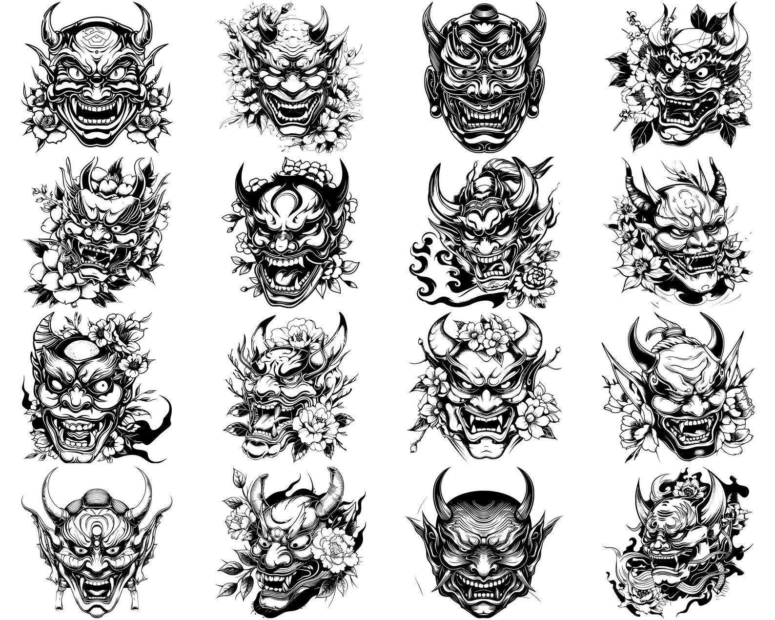 100+ Hannya Mask SVG Bundle, Instant Digital Download, PNG, SVG Cut ...