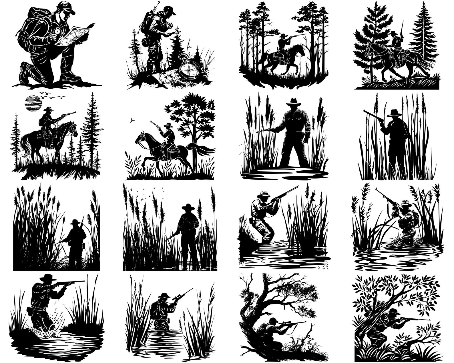 100+ Hunting Scene SVG Bundle, Instant Digital Download, PNG, SVG Cut ...