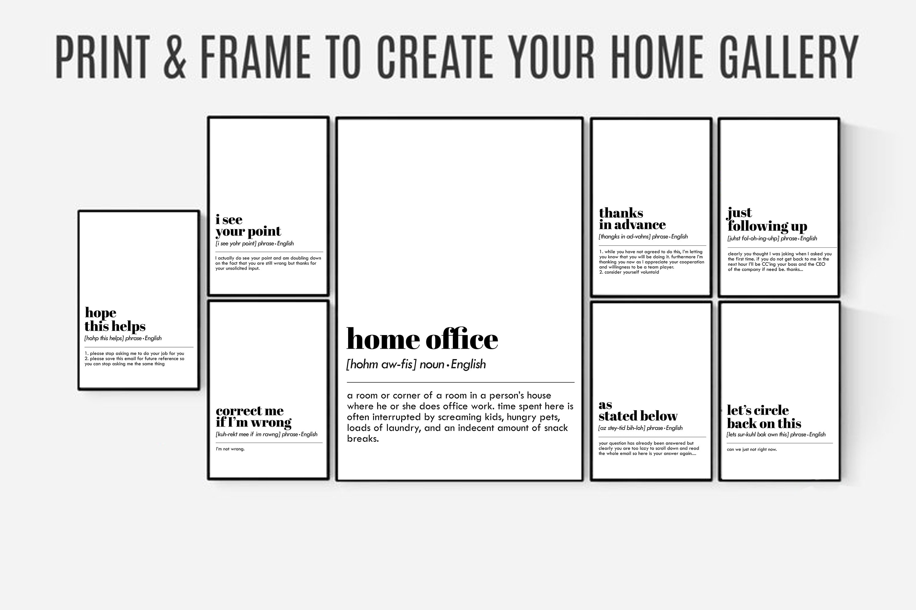 Office Wall Art Set 50 PRINTABLES Home Office Decor Mega - Etsy UK