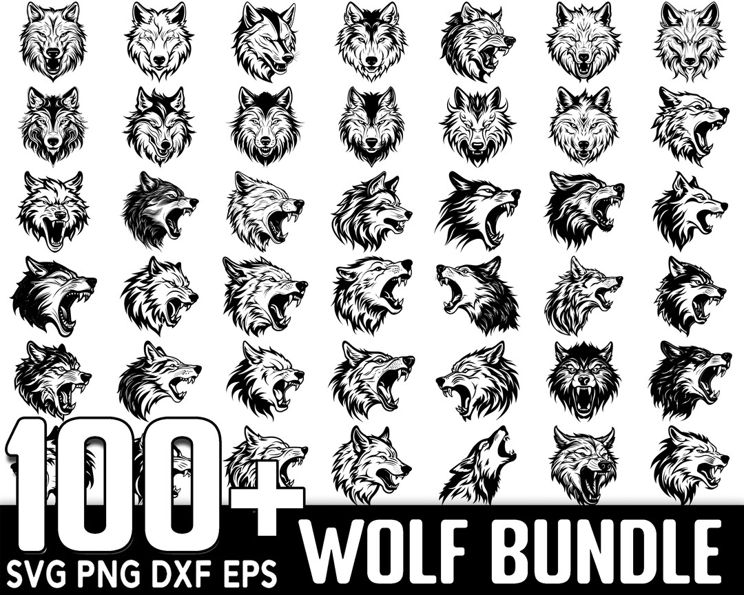 100+ Wolf SVG Bundle, Instant Digital Download, PNG, SVG Cut Files - Etsy