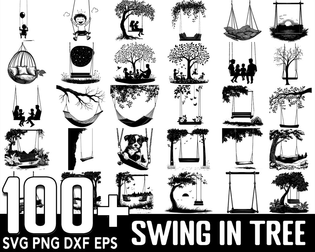 100+ Swing in Tree SVG Bundle, Instant Digital Download, PNG, SVG Cut ...