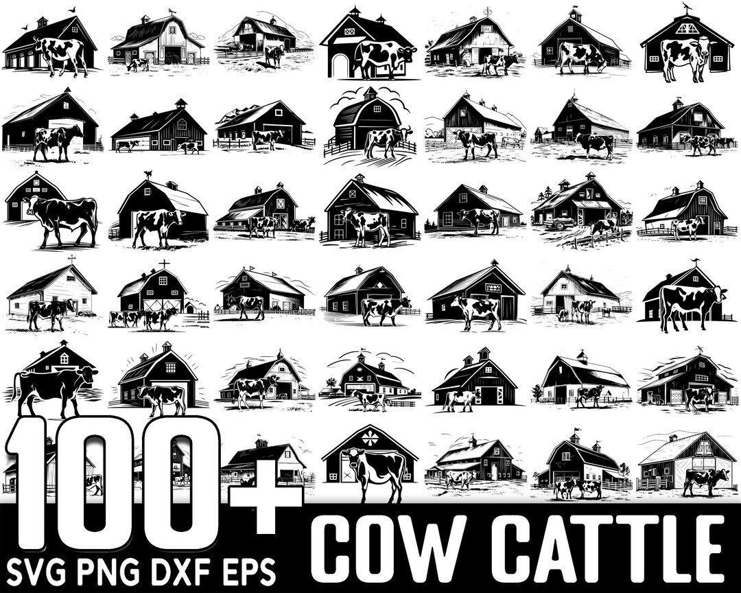 100+ Cow Cattle SVG Bundle, Instant Digital Download, PNG, SVG Cut ...