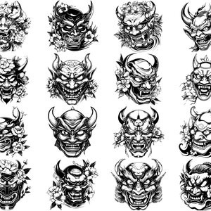 100+ Hannya Mask SVG Bundle, Instant Digital Download, PNG, SVG Cut ...