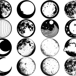 100+ Moon SVG Bundle, Instant Digital Download, PNG, SVG Cut Files - Etsy