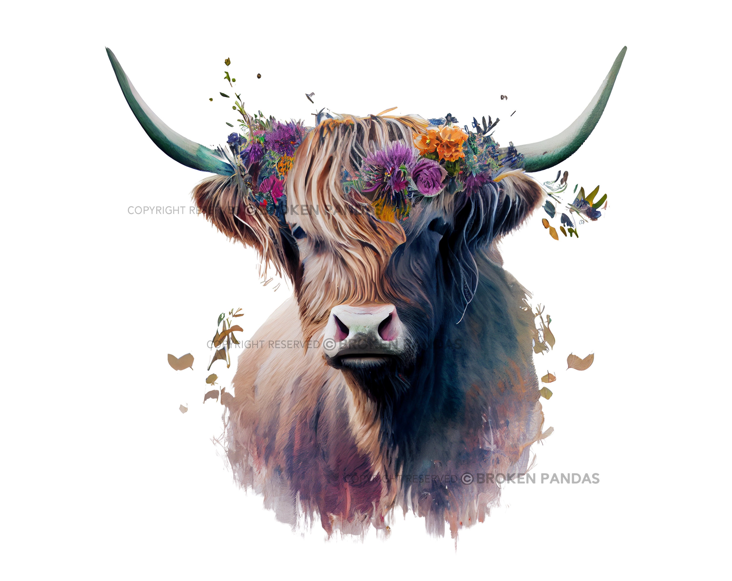 Set of 21 Highland Cow Clipart Watercolor Clipart Highland - Etsy