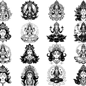100+ Goddess Laxmi SVG Bundle, Instant Digital Download, PNG, SVG Cut ...