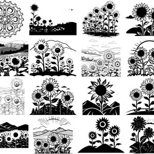 100+ Sunflower Field SVG Bundle,instant Digital Download, PNG, SVG Cut ...