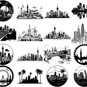 World Cities SVG Bundle,instant Digital Download, PNG, SVG Cut Files - Etsy