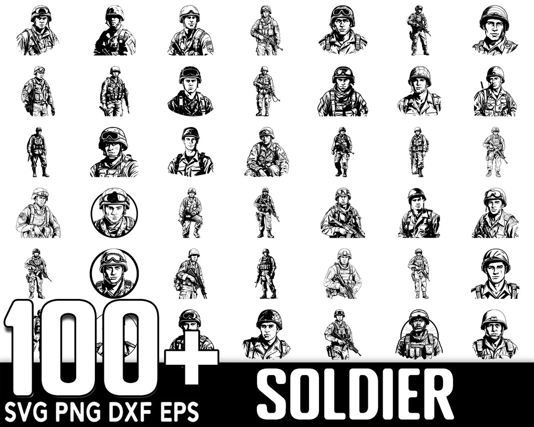 100+ Soldier SVG Bundle, Instant Digital Download, PNG, SVG Cut Files ...
