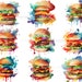Set of 21 Watercolor Burger Clipart Burger Png Premium - Etsy