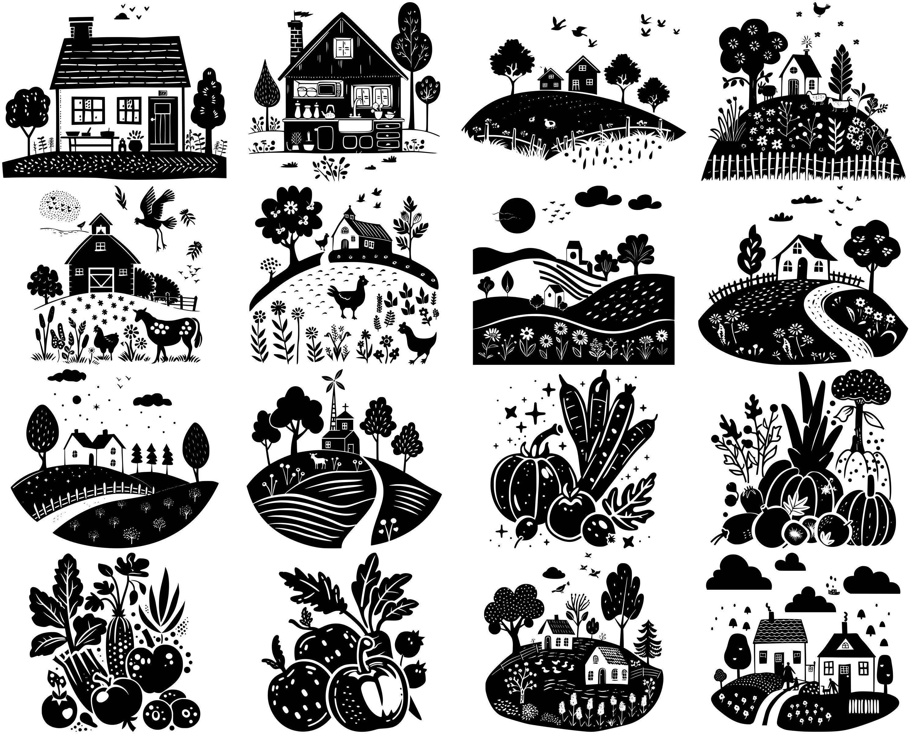 100+ Countryside Charm SVG Bundle, Instant Digital Download, PNG, SVG ...
