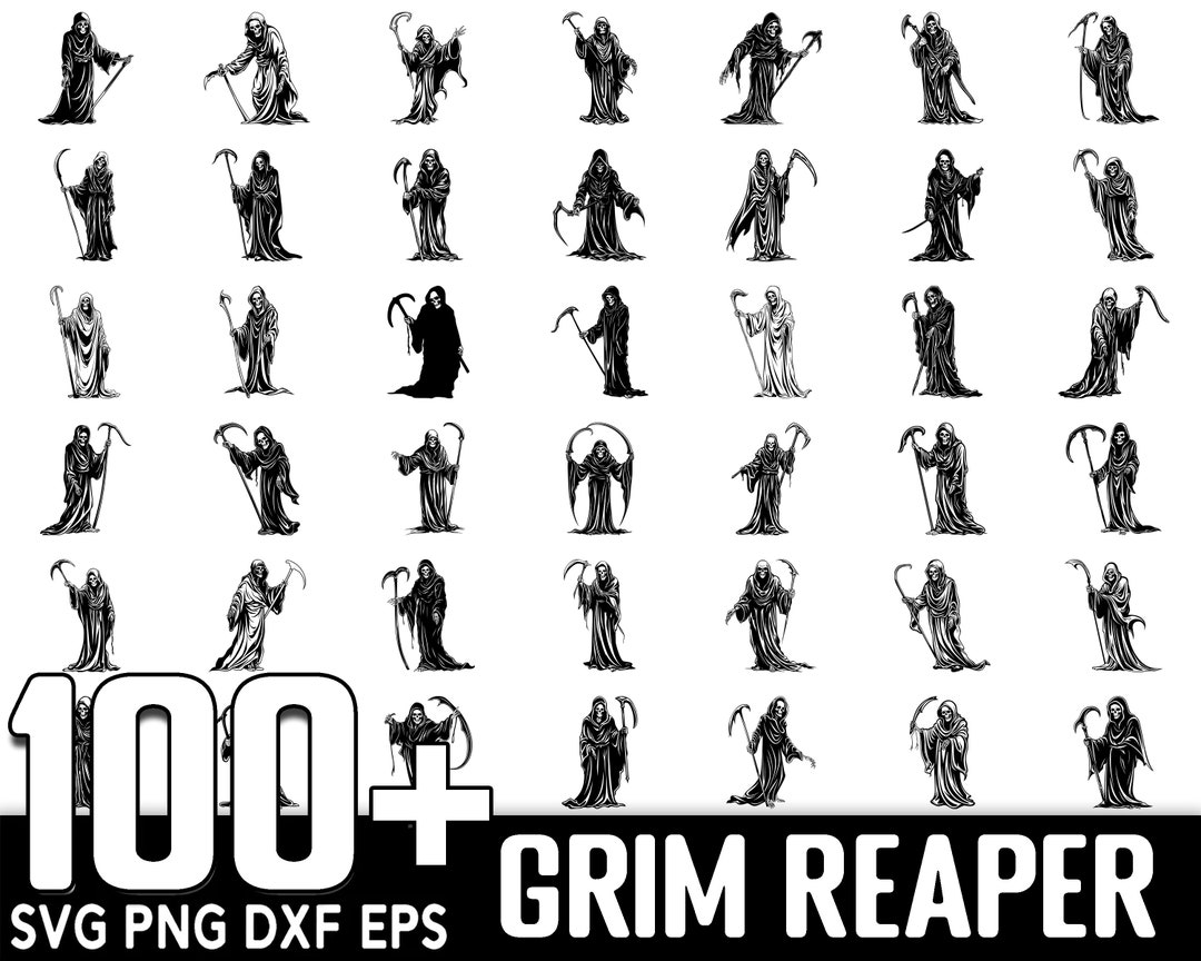 100+ Grim Reaper SVG Bundle, Instant Digital Download, PNG, SVG Cut ...