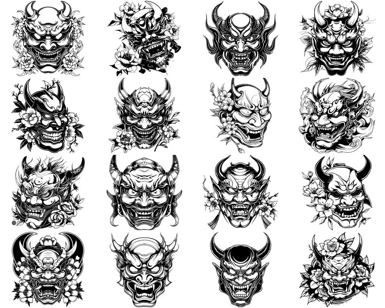 100+ Hannya Mask SVG Bundle, Instant Digital Download, PNG, SVG Cut ...
