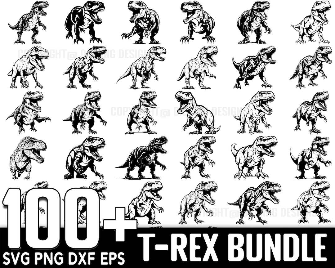 100+ T-rex SVG Bundle, Instant Digital Download, PNG, SVG Cut Files - Etsy