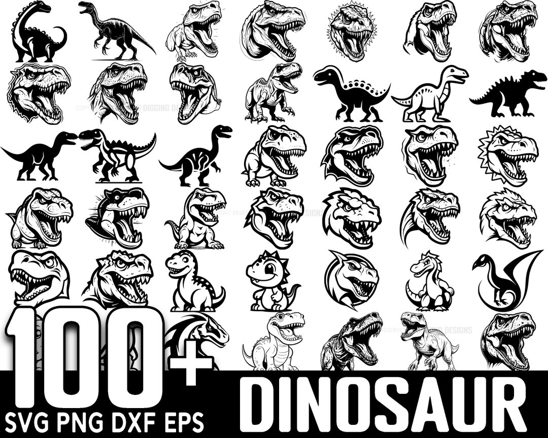 100+ Dinosaur SVG Bundle, Instant Digital Download, PNG, SVG Cut Files ...