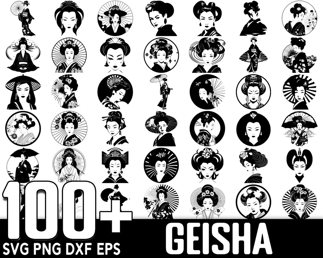 100+ Geisha SVG Bundle, Instant Digital Download, PNG, SVG Cut Files - Etsy