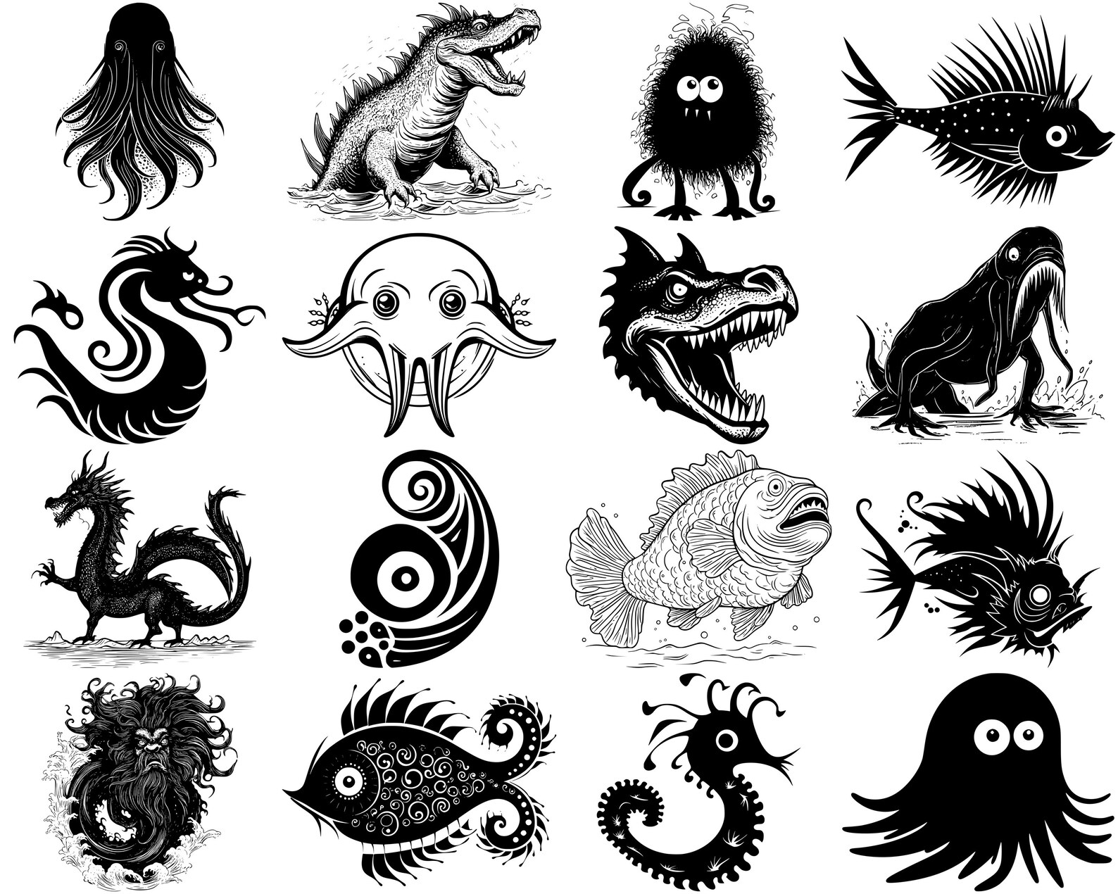 100+ Sea Monster SVG Bundle,instant Digital Download, PNG, SVG Cut ...