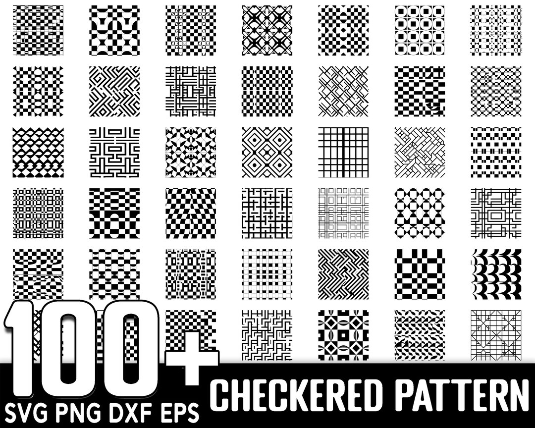 100+ Checkered Seamless Pattern SVG Bundle, Instant Digital Download ...