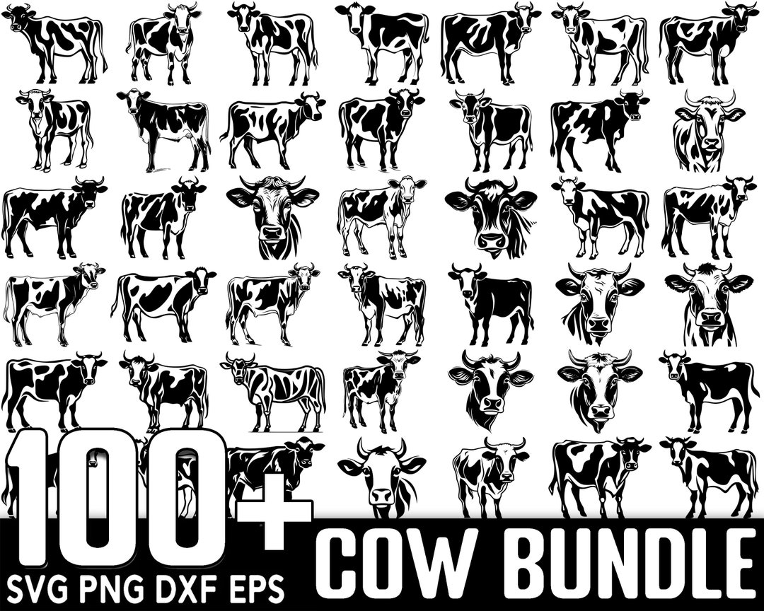 100+ Cow SVG Bundle, Instant Digital Download, PNG, SVG Cut Files - Etsy
