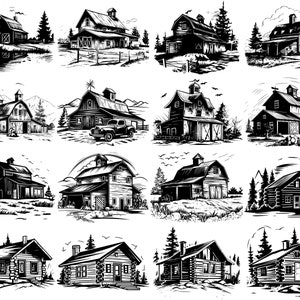 100+ Rustic Wooden Cabin SVG Bundle, Instant Digital Download, PNG, SVG ...