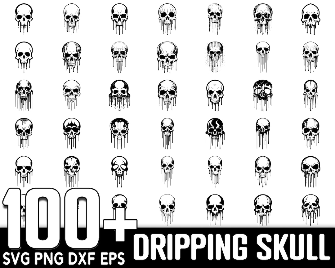 100+ Dripping Skull SVG Bundle, Instant Digital Download, PNG, SVG Cut ...