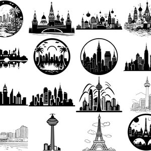 World Cities SVG Bundle,instant Digital Download, PNG, SVG Cut Files - Etsy