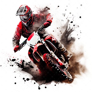 Red Motocross, High Quality Dirt Bike Png Bundle, Set of 10, Instant ...